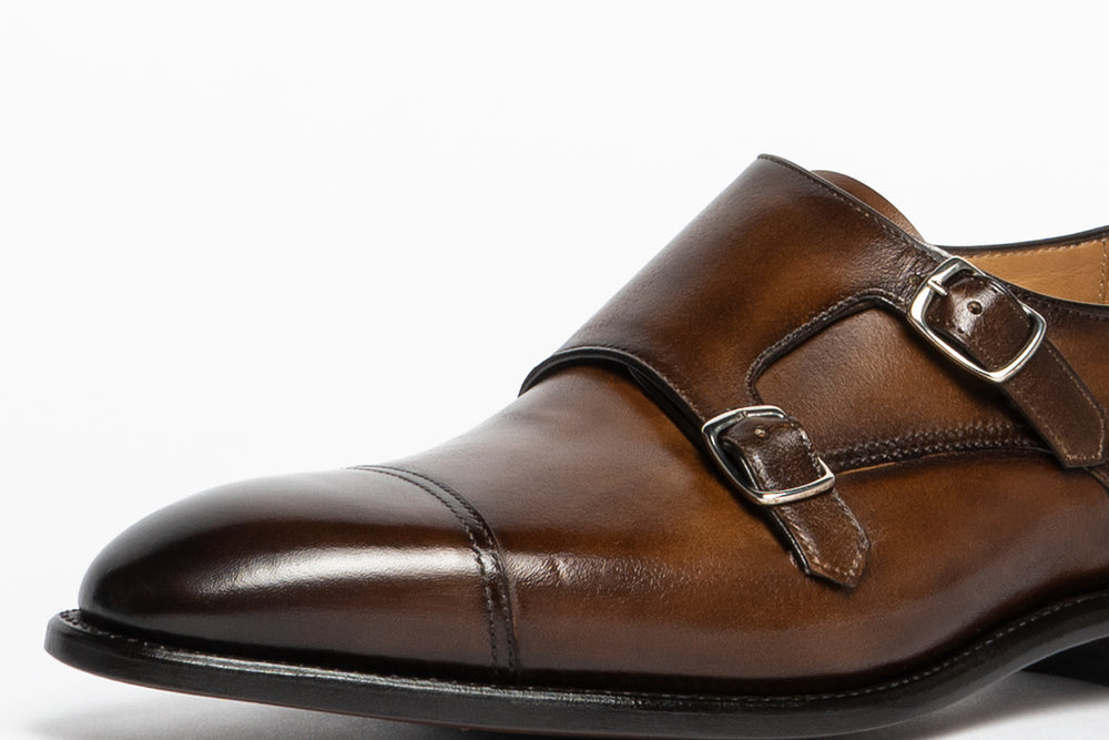 Carlos Santos Double Monk-Straps in Brown Calf | Goodyear Welted